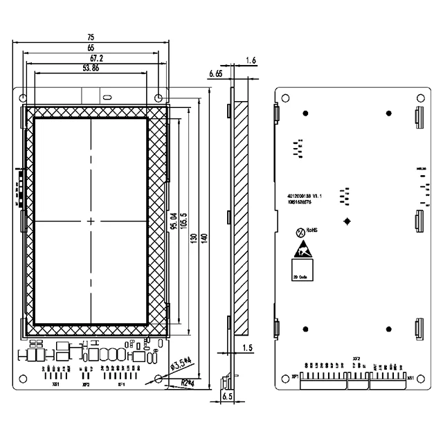 OEM Elevator Cop Lop Display 4.3 Inch TFT LCD Panel