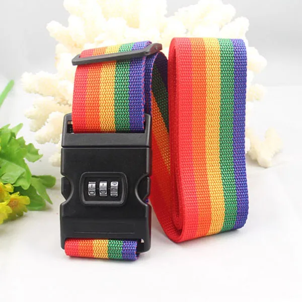 Rl232 Baggage Belt Travel Rainbow Adjustable Luggage Suitcase Strap ...