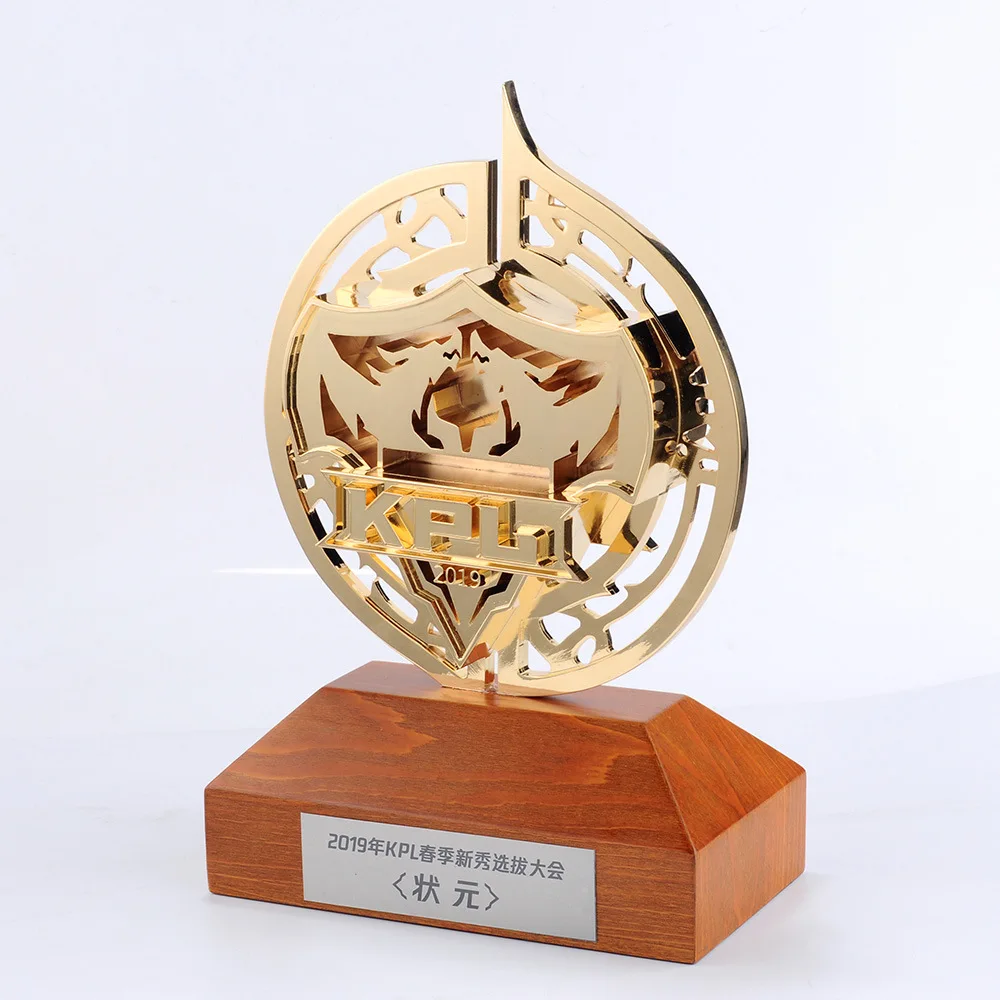 Wooden Metal Trophy Lombardi Trophy Custom Embossed Logo Wooden Trophy ...