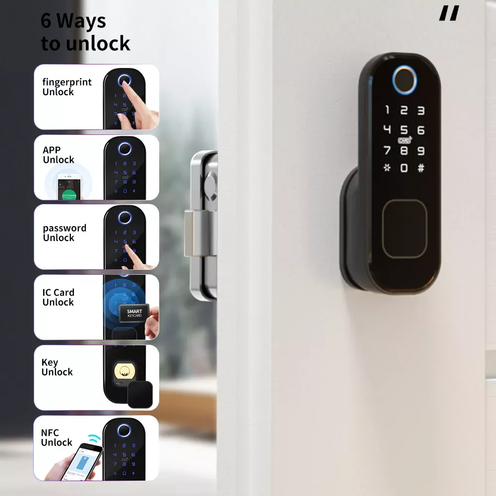 Waterproof Smart Door Lock Biometric Fingerprint With Tuya Ttlock ...
