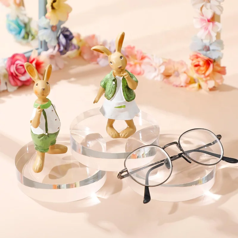 Clear Acrylic Cylinder Riser Block Display Trophy Base Acrylic Stand ...