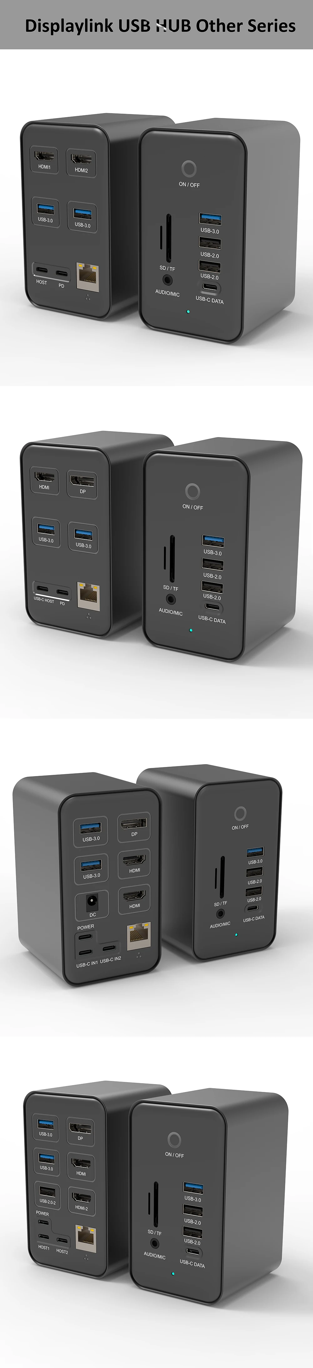 Dual Monitor Displaylink Docking TF3.0 Type C Multi USB Port