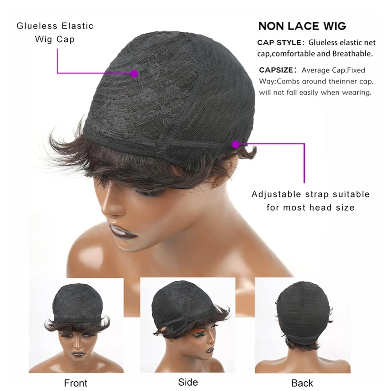 Wholesale Brazilian Short Pixie Cut Human Hair Women Wigs for Black ...