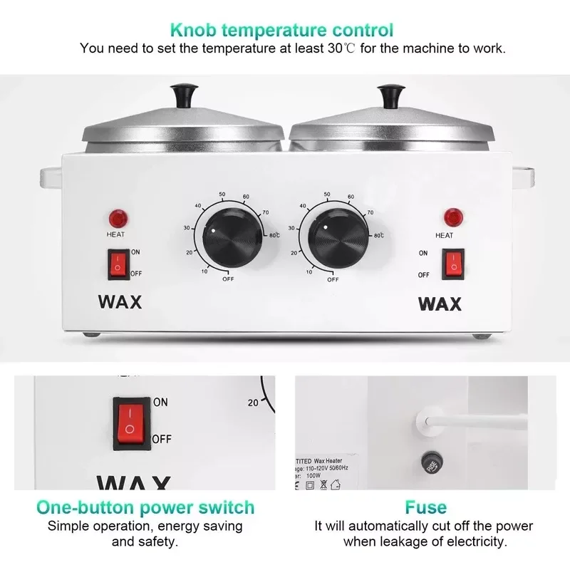 CE Approved Salon Hair Removal Double Wax Warmer Pot Professional ...