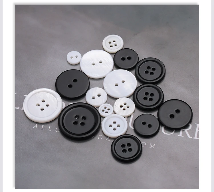 Customized 4 Hole Natural Shell Button White Of Pearl Shell Buttons For ...