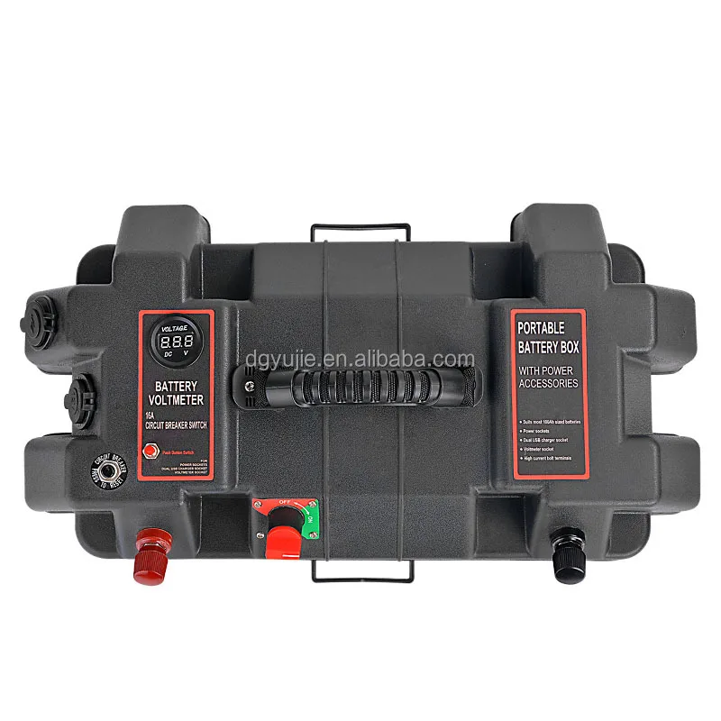 DC 12v Battery Box - Smart Power Center for Boats & Golf Carts
