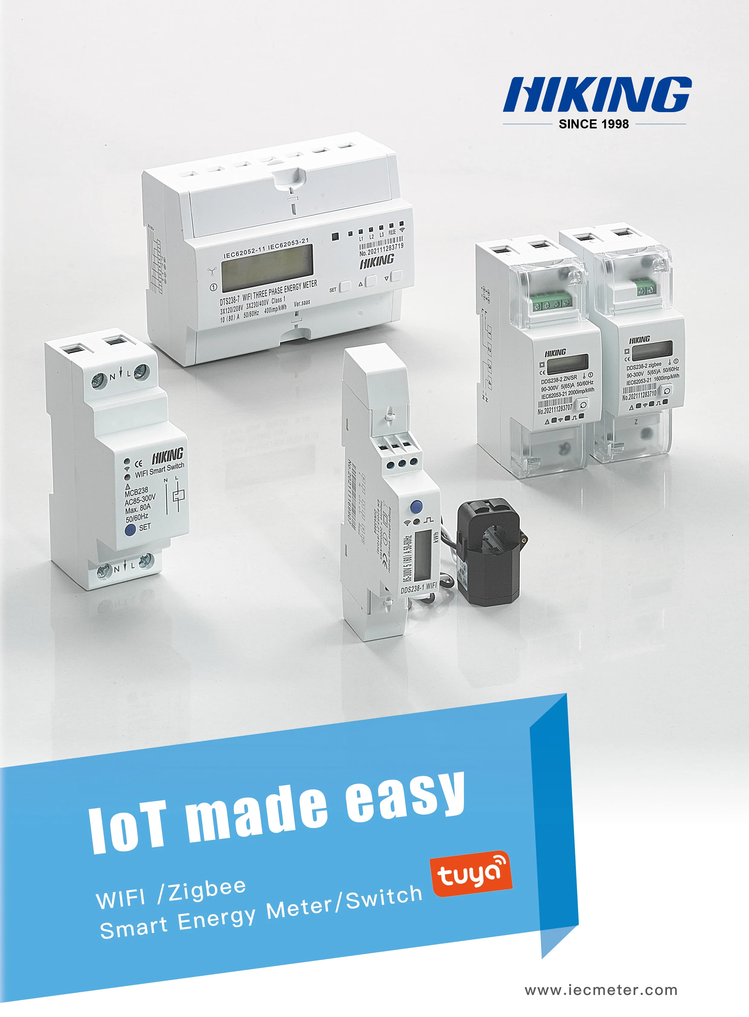 Tuya Single Phase WIFI Smart Energy Meter 65A Din Rail Timer Power ...