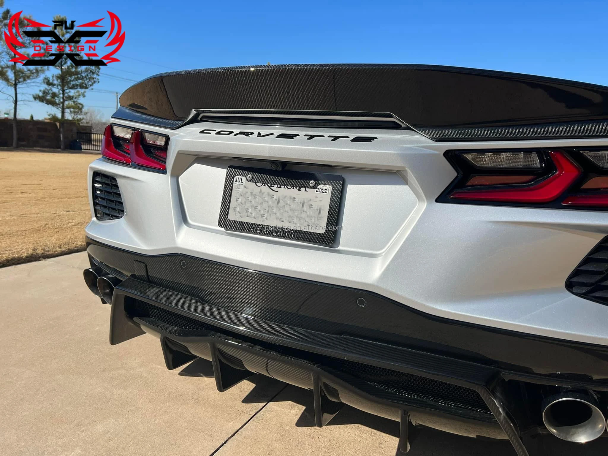 Dry Carbon Fiber for Chevrolet Corvette C8 Z51 APR Style Rear Diffuser ...