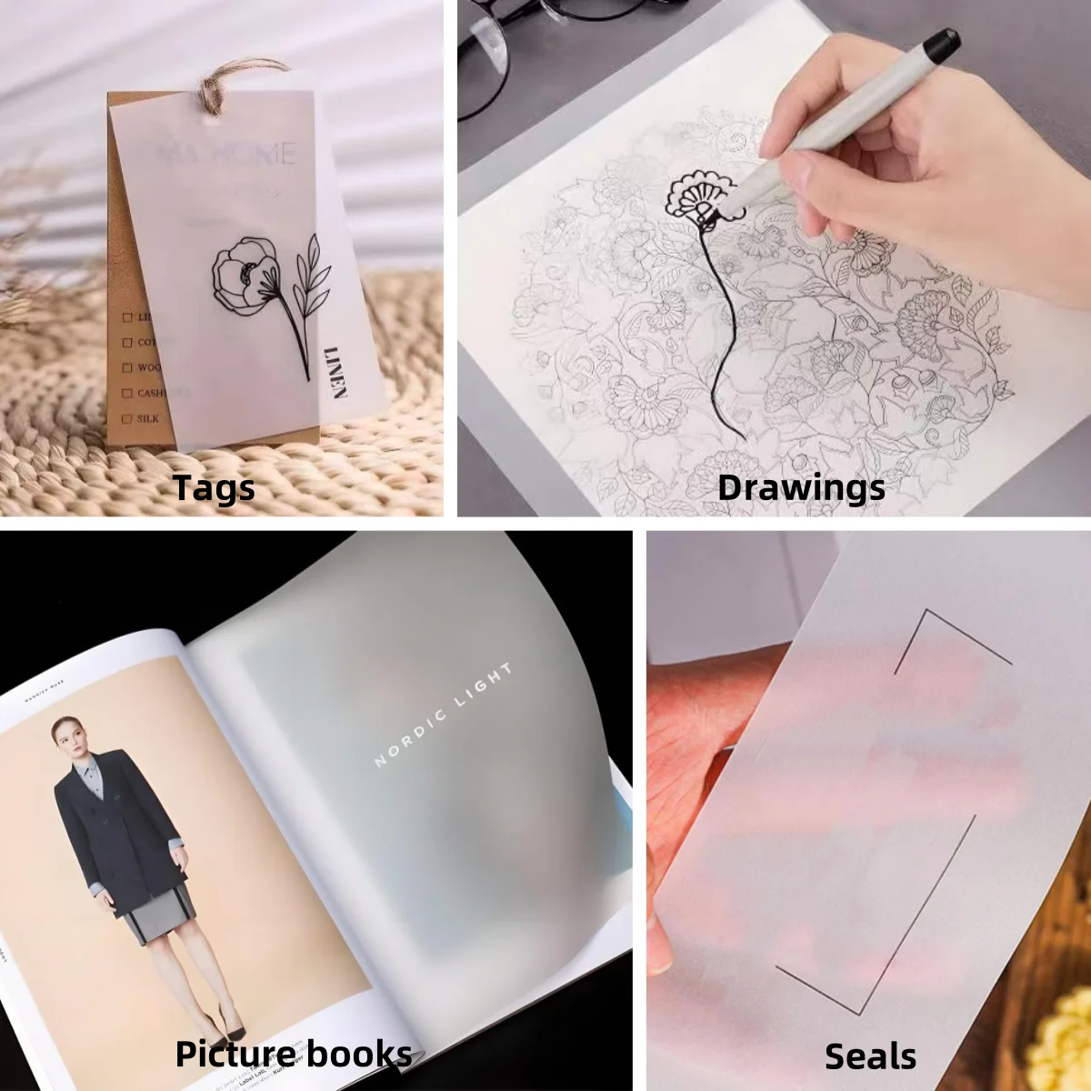 A3 A4 A5 Translucent Tracing Paper for Drawing Sewing Packaging ...