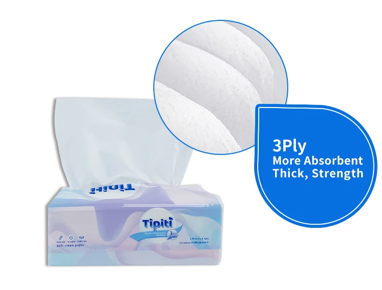 3 Ply Super Soft Virgin Wood Pulp Facial Tissue Custom Pack
