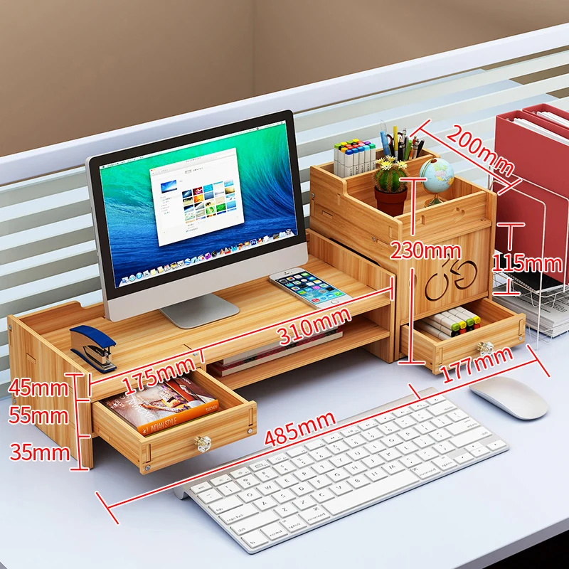 Wooden PC Monitor Riser Lap Tray Computer Laptop Table Rack Desktop ...