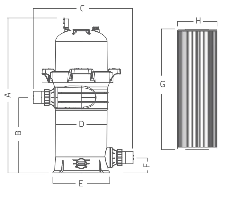 Emaux ICF Series Single-Element Cartridge Pool Filter HDPE Material ...