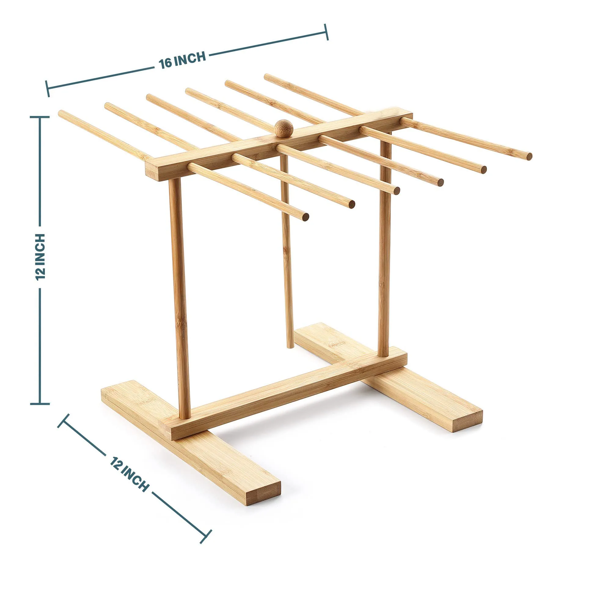 Pasta Drying Rack Bamboo Noodles Drying Rack With Transfer Wand And 12 ...