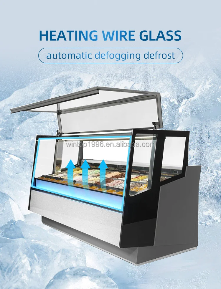 Commercial Frozen Display Stand Refrigerated Freeze Display Counter ...