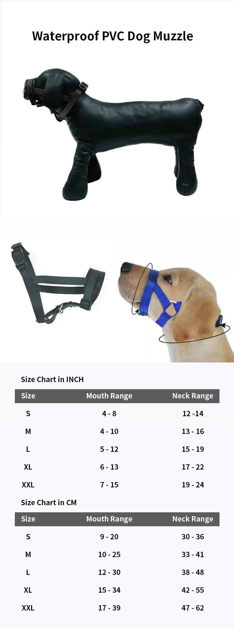 Dog Hault Control Bite Guard Waterproof Pvc Coated Nylon Eva Foam ...