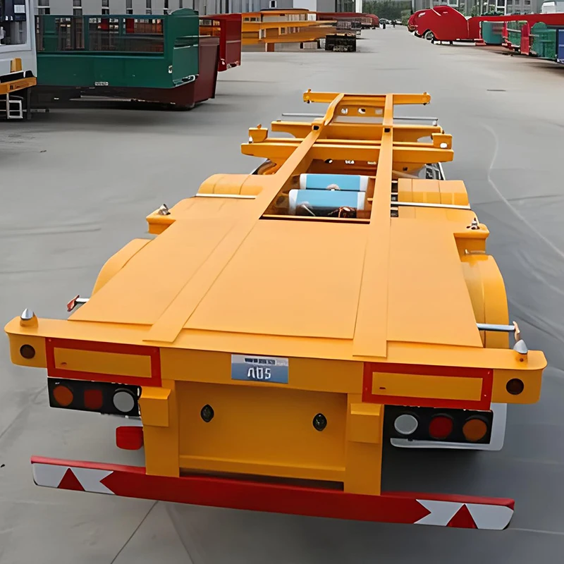 20ft/40ft Two Axle Gn Combo Chassis Flatbed Semi-trailer Truck Semi ...