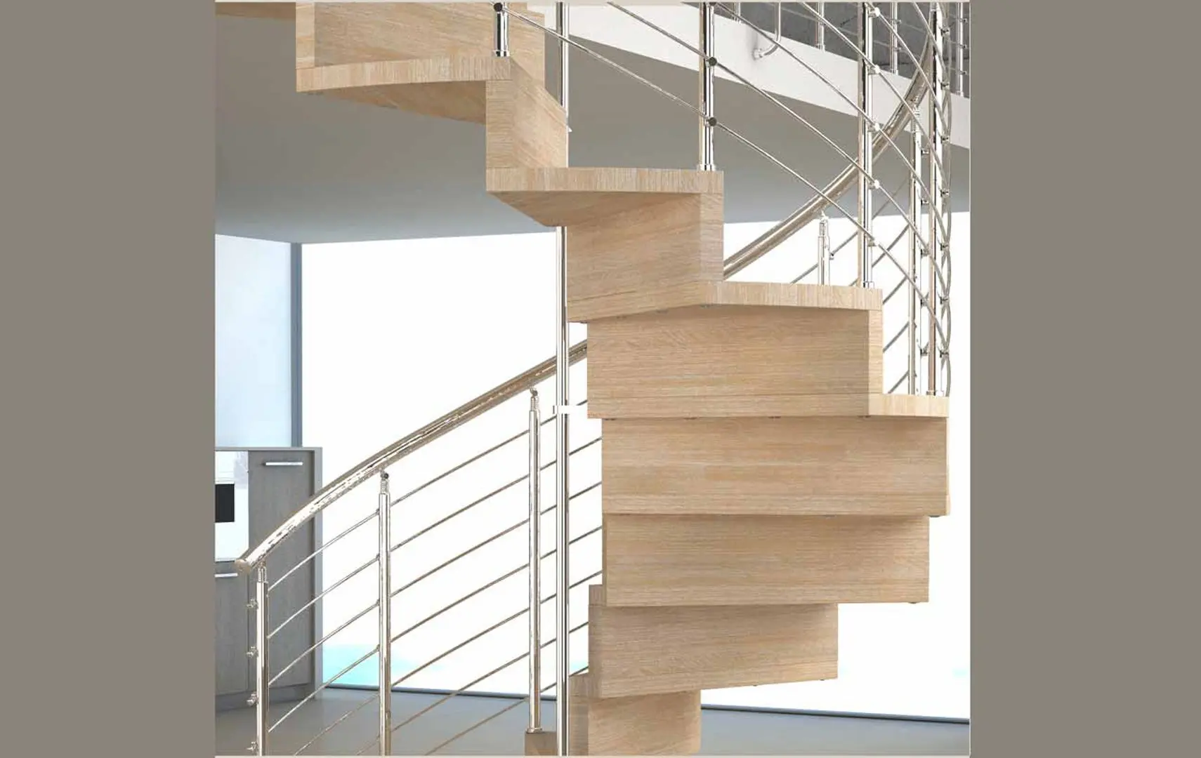 Stainless Steel Central Stringer Kit - Curved Staircase