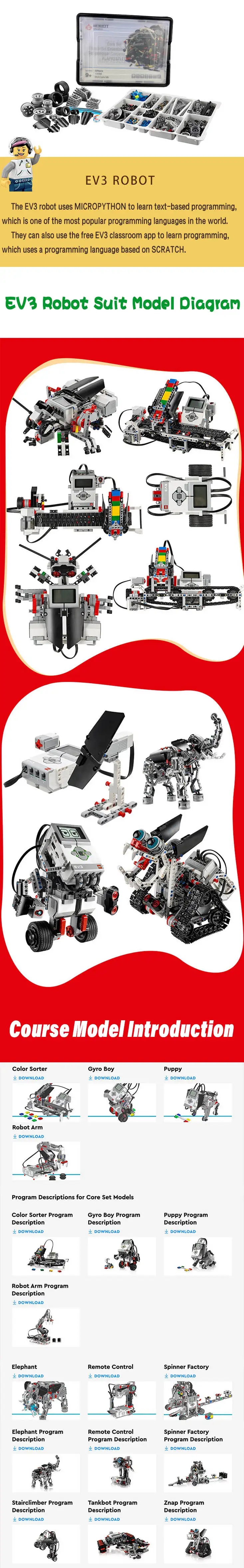 EV3 DIY Electronic Programmable Robot Kits & Building Blocks Set