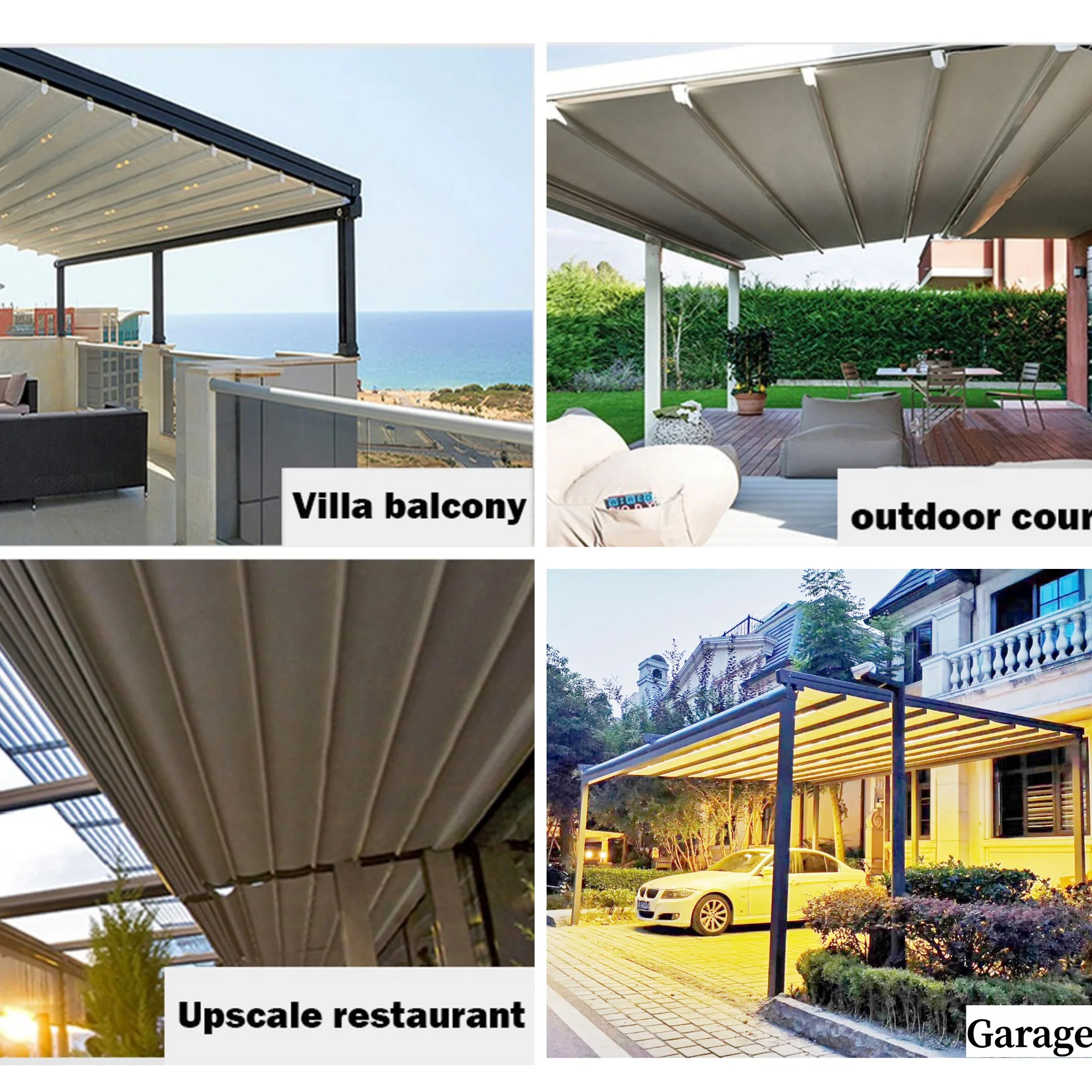 Custom Modern Shade Waterproof Folding Pvc Pergola Terrace Retractable ...