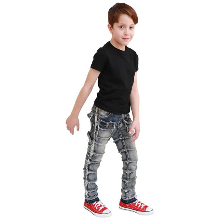 Diznew Custom 2023 Boys Students Jean Pent Baggy Fit Wholesale Stacked ...