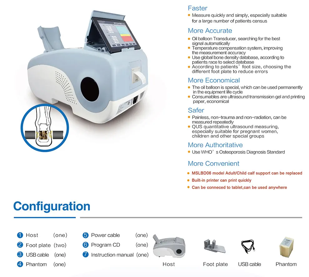 Portable Ultrasound Bone Densitometer for Children & Adults