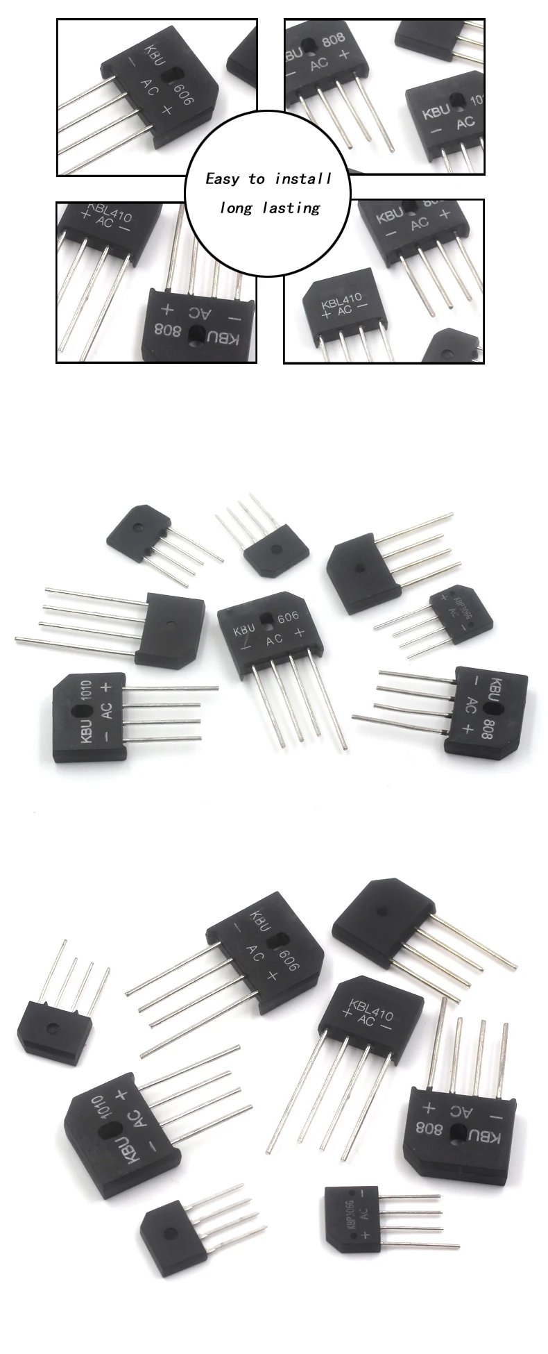 Kbp307 Bridge Rectifier 3a 700v Rectifier Bridge 4-pin Dip Ac To Dc ...