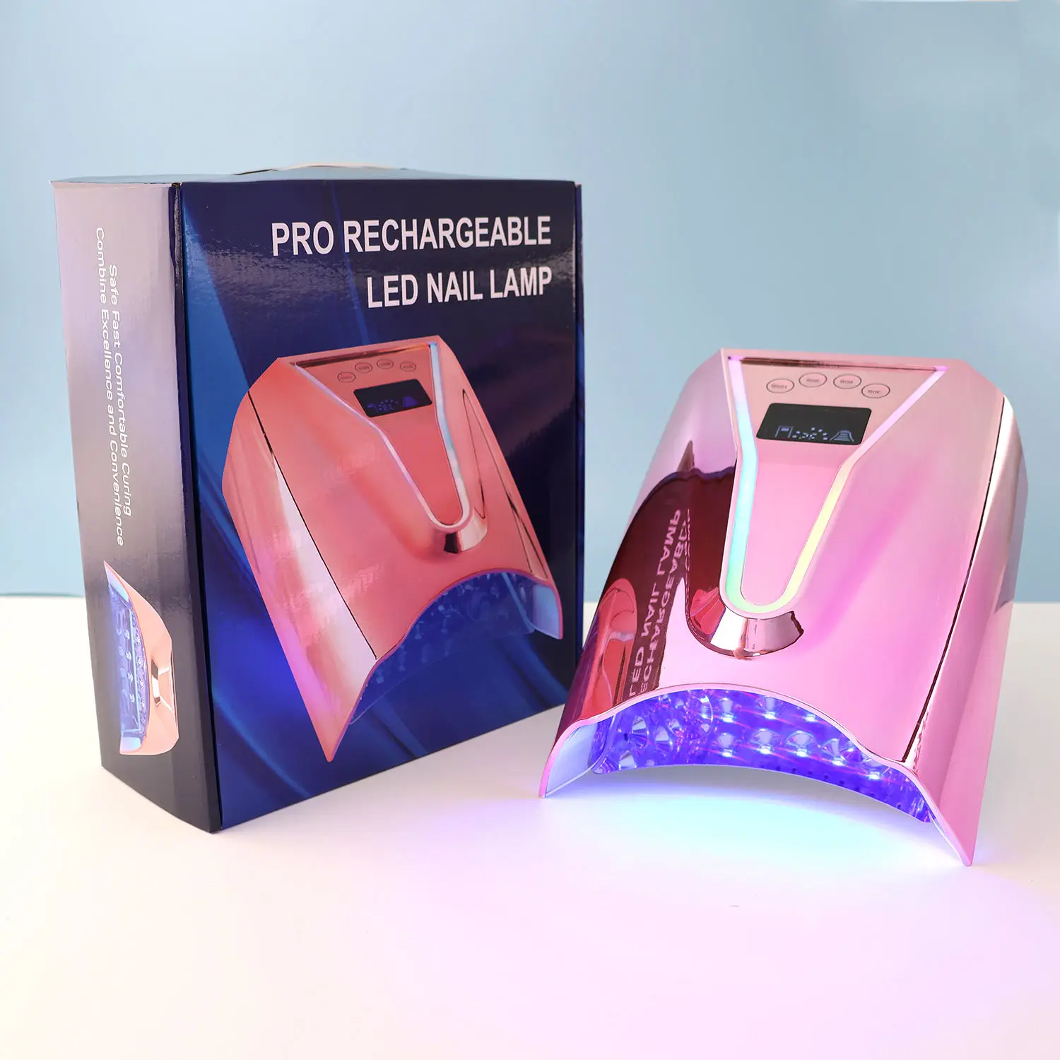 2025 Light up Logo Led Nail Lamp Rechargeable 128W UV LED Light Fast ...