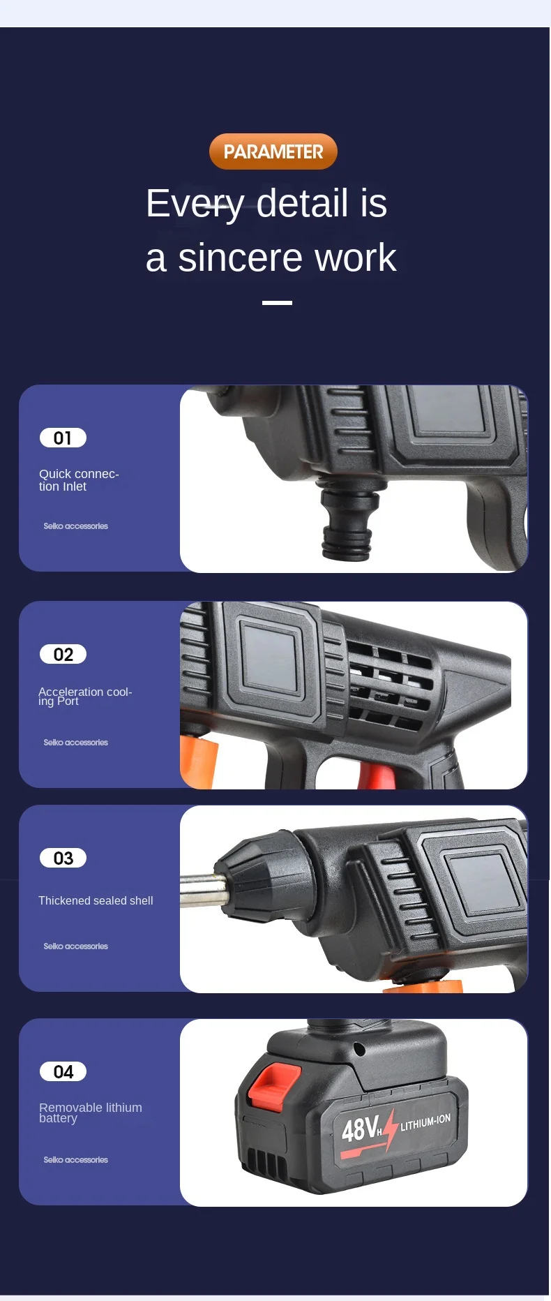 Odm 24v High Pressure Cordless Car Washer Wireless Spray Portable Water ...