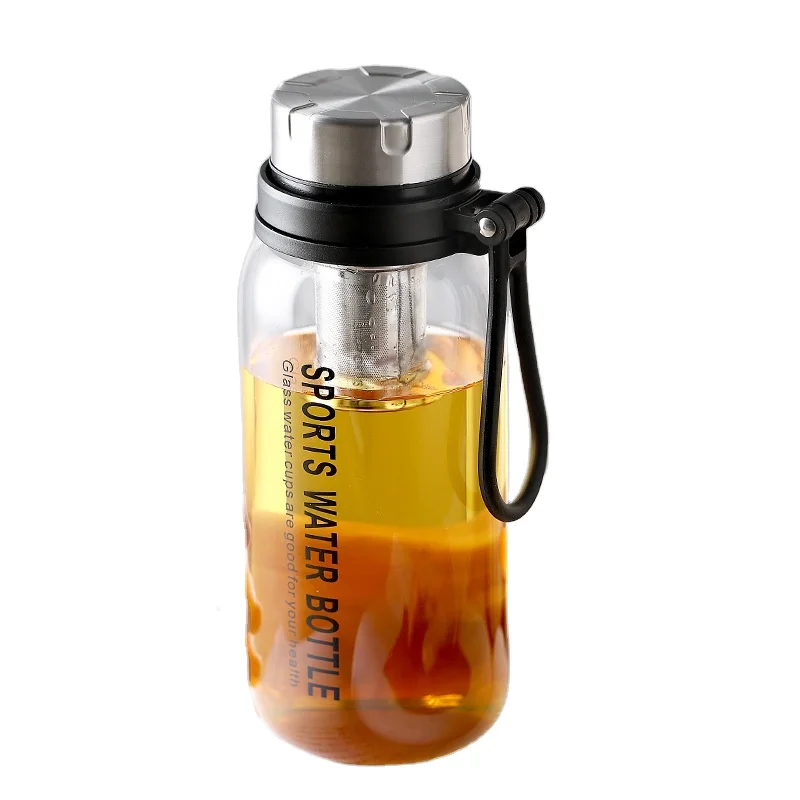 1L Hot or Cold Drinks Reusable Travel Mug Tea Tumbler 32oz Borosilicate ...