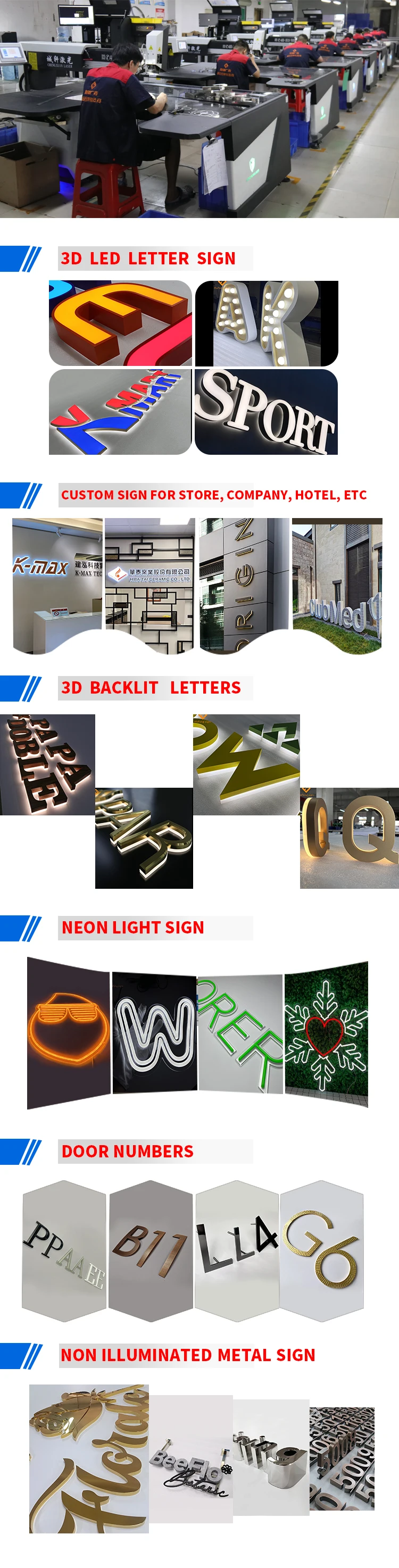 Factory Supply Portable 3d Advertising Sign Display Letters Sample ...