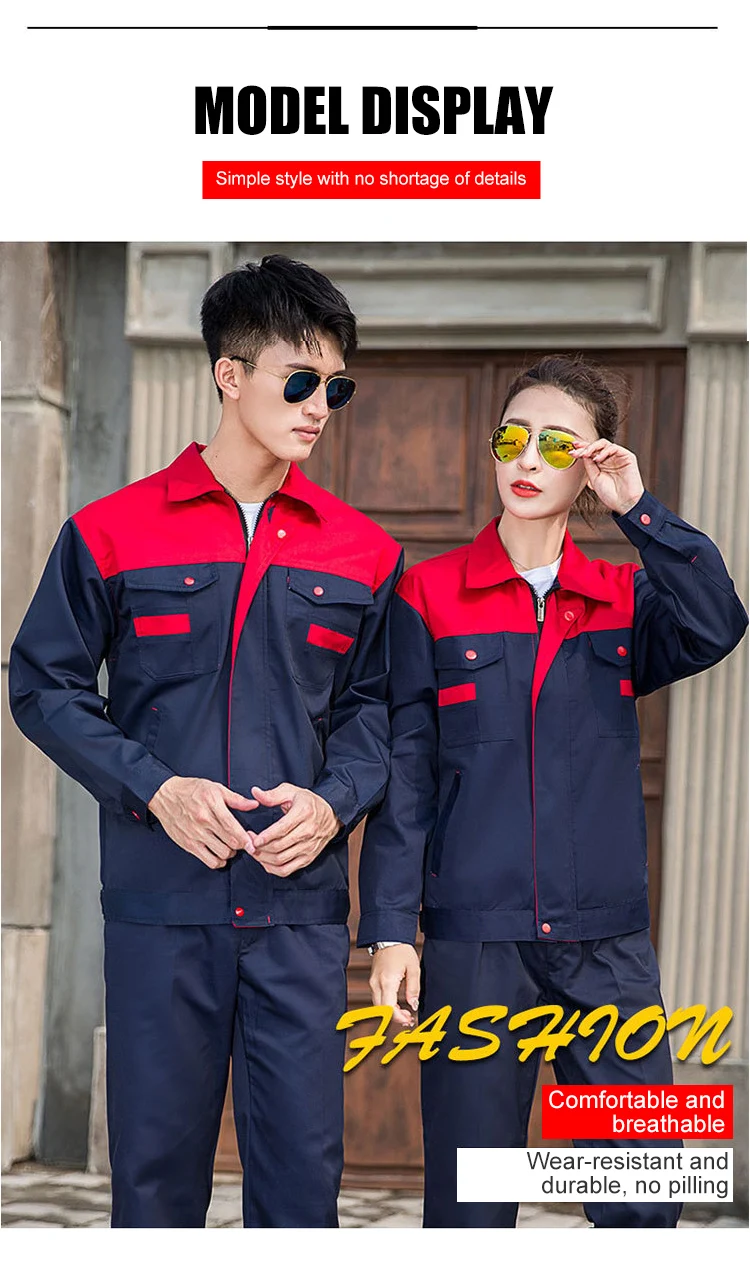 High Quality Uniforms Unisex Custom Embroidery logo Long Sleeve Work ...