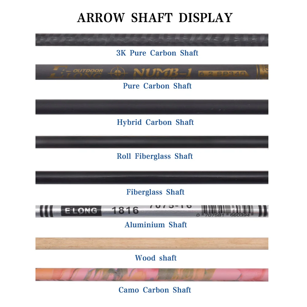 3k Carbon Fiber Arrow Shafts Archery Spine 250 300 400 500 600 Shooting ...