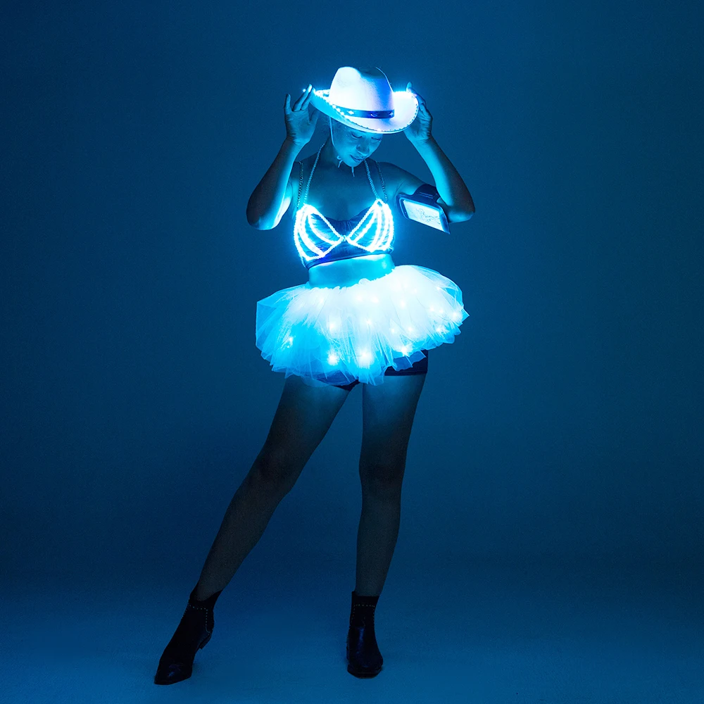 Shinyou Women Led Light Up Tutu Skirt,Add Led Smart Bra Party Outfits ...