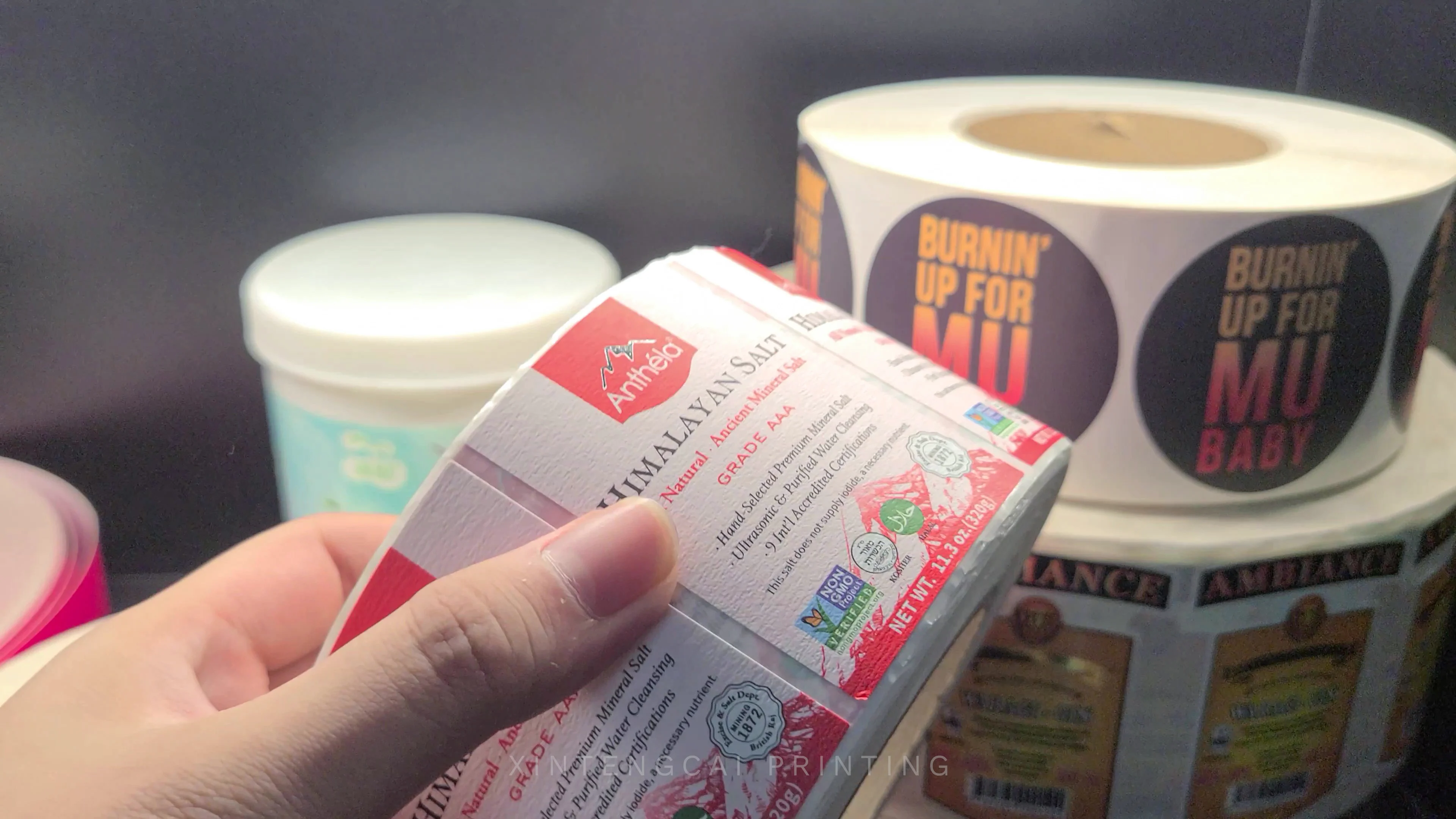 Custom Printed Paper Logo Sticker Self Adhesive Bottle Vinyl Roll Cosmetics Label Packing Labels ...