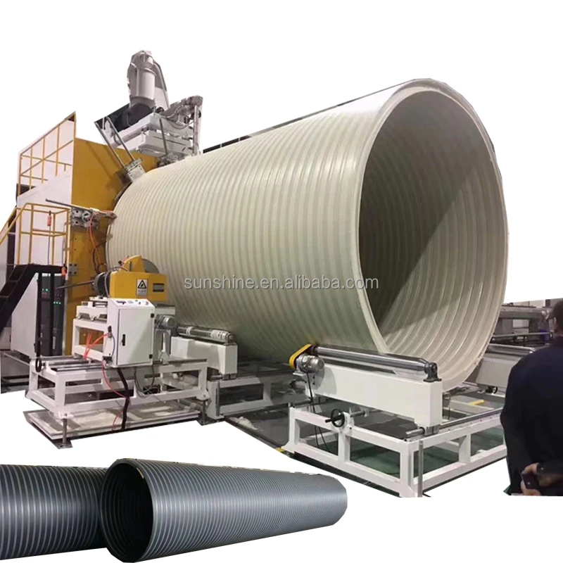 Large Diameter Hollow Wall Winding HDPE Pipe Machine Making Extruder ...