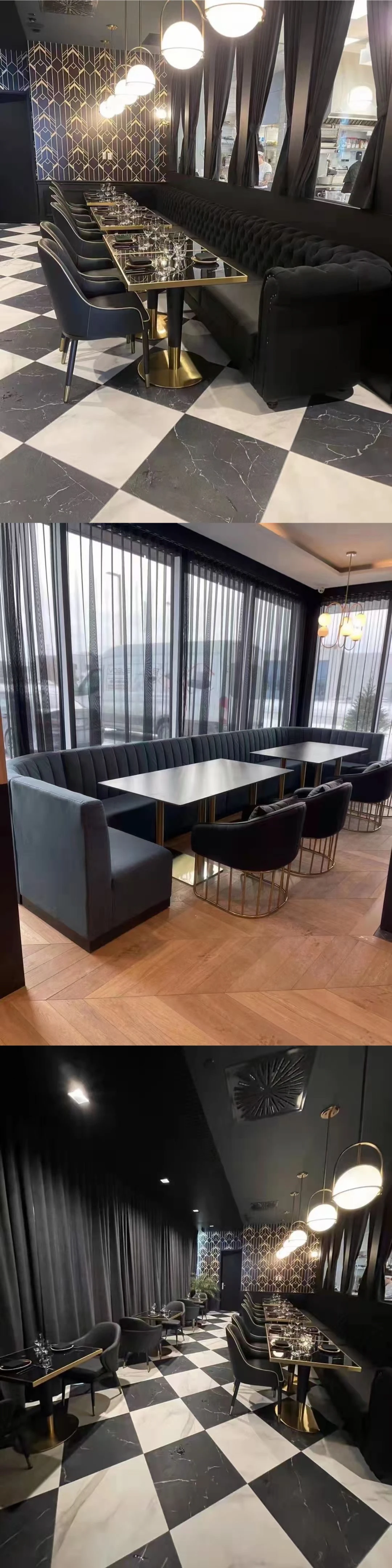 Colorful Fast Food Restaurant Furniture - Booth Seating