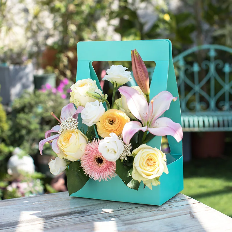 Wholesale Custom White Black Pink Kraft Paper Gift Box Hand Florist ...