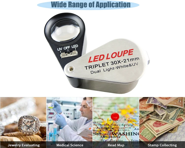 Ctr-jl30x 30x Handheld Led Magnifying Glass - Jewelers Loupe, Odm