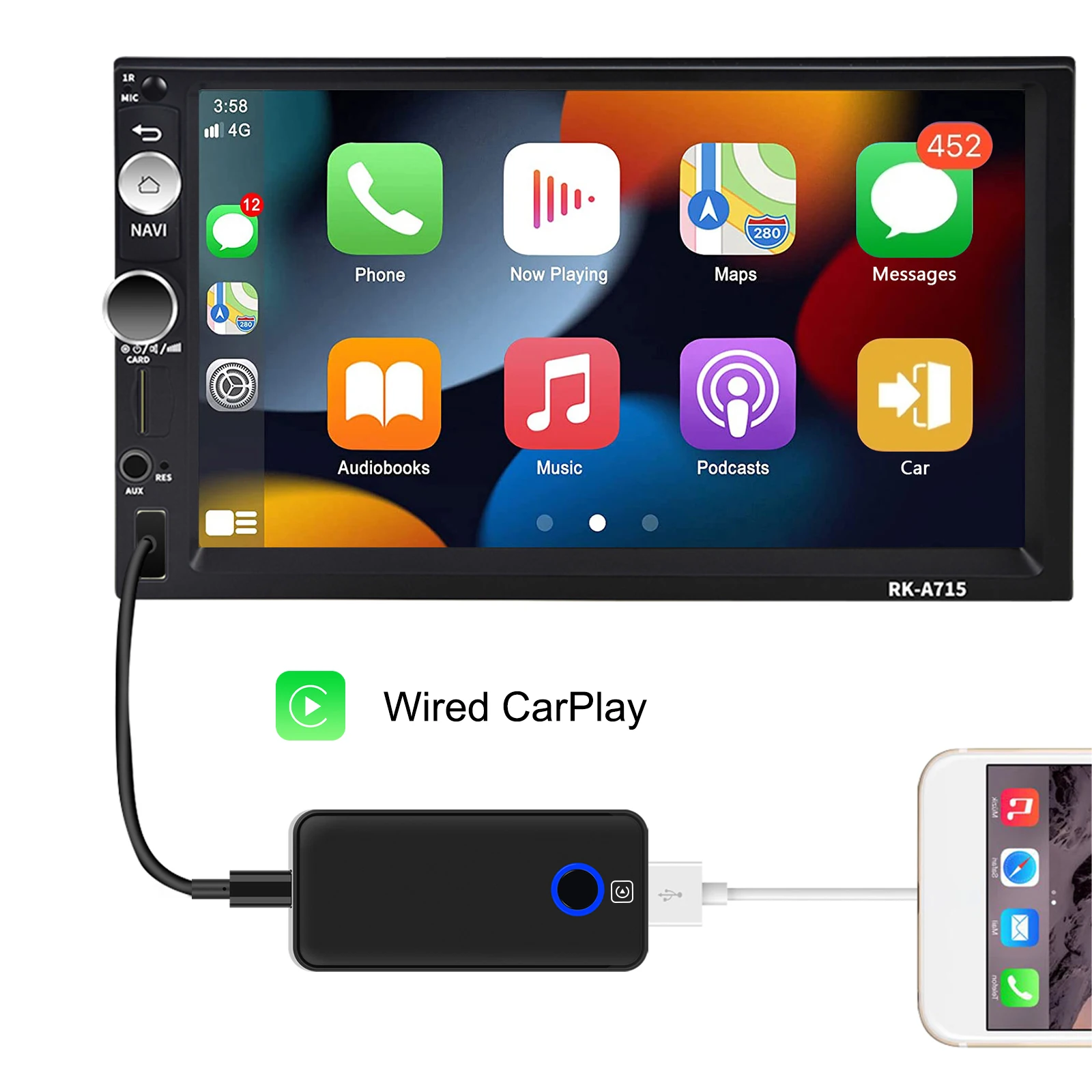 Podofo Wireless Carplay Adapter - Convert Wired to Wireless