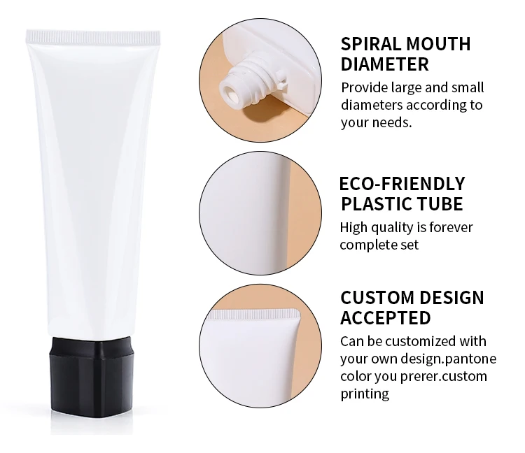 Flared Top Tapered Body Triangle Facial Cleanser Tube Packaging White ...