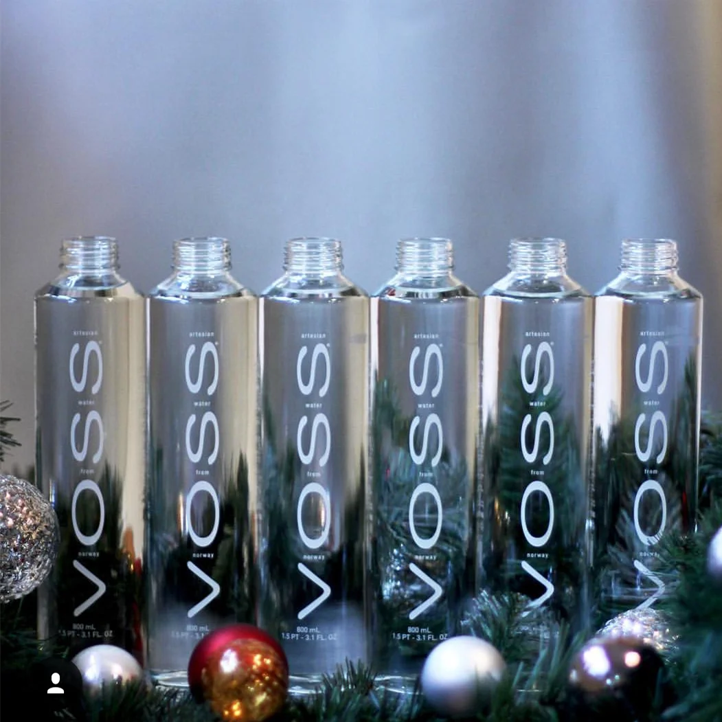 350 Ml Water in Glass - Voss Water Logo & 500ml Options
