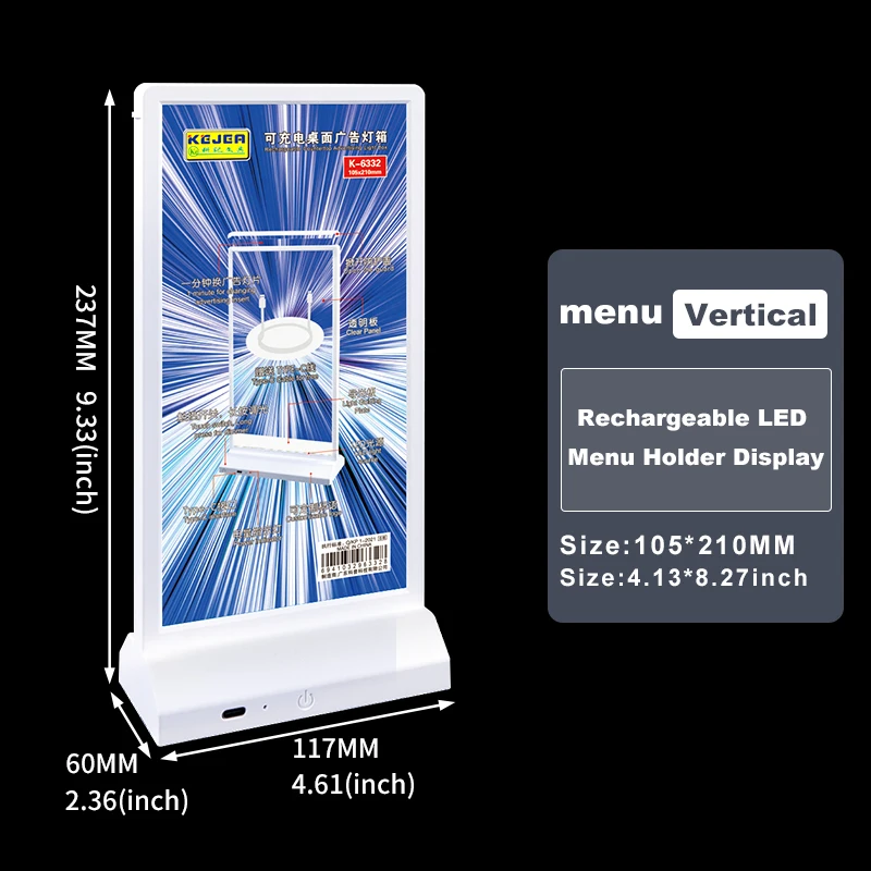 Kejea Double Sided Led Advertising Menu Light Box Drink Display Menu ...