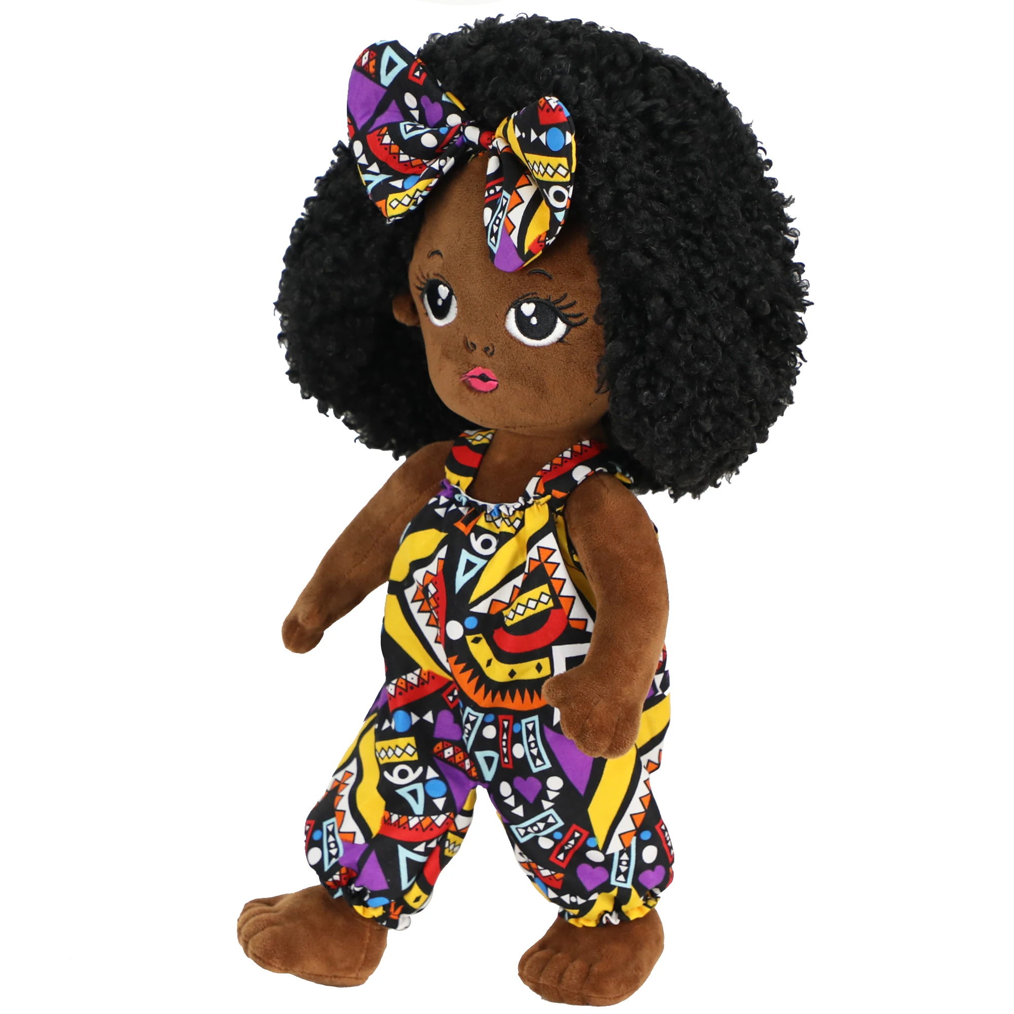 Adorable Fashion African Girl Cloth Rag Doll - Eco-friendly
