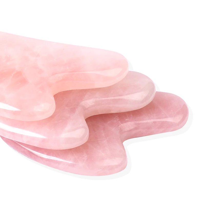 Natural Mini Rose Quartz Gua Sha Stone Wholesale Custom Logo Heart ...