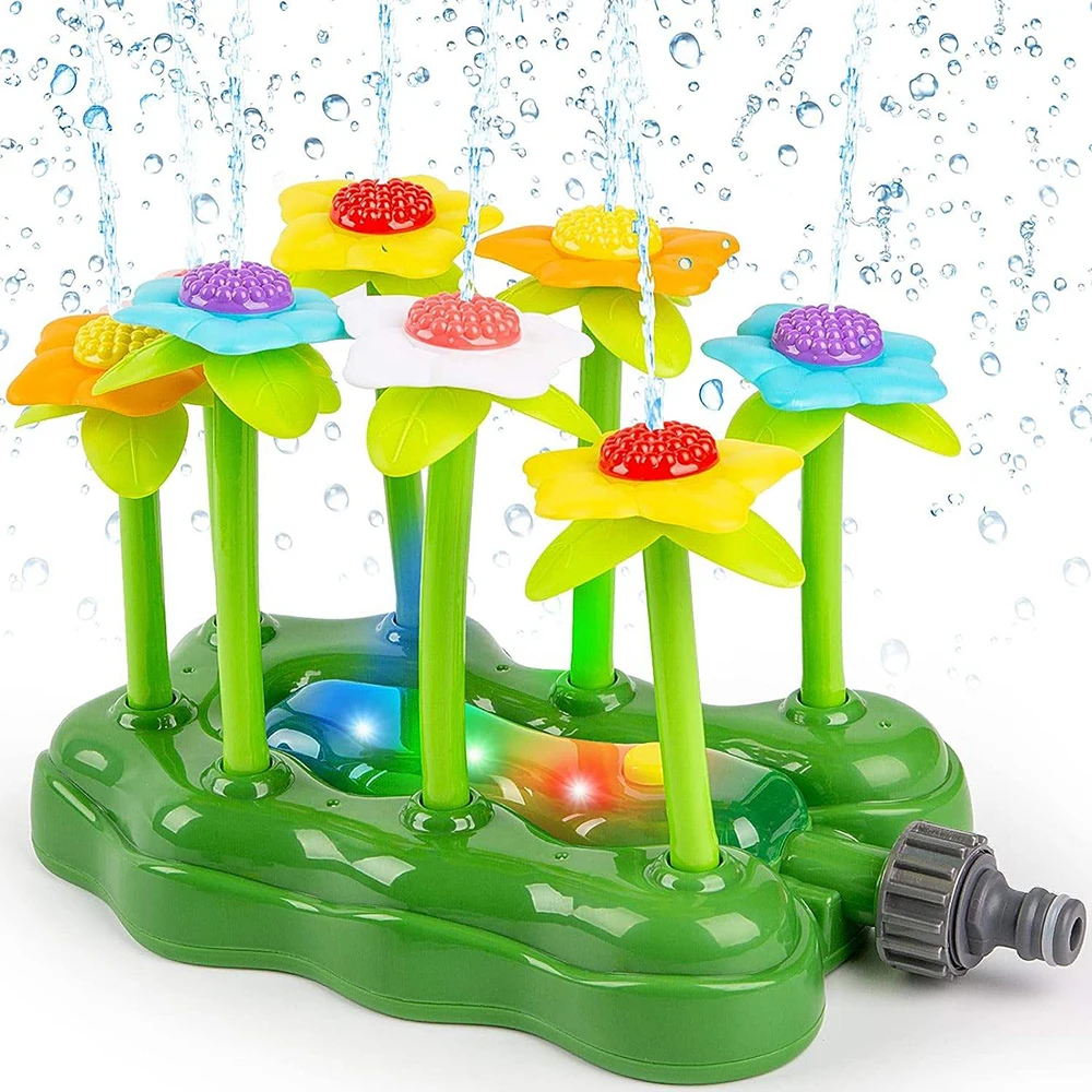 Outdoor Splash Flower Water Sprinkler Toy With Light Garden Pool ...