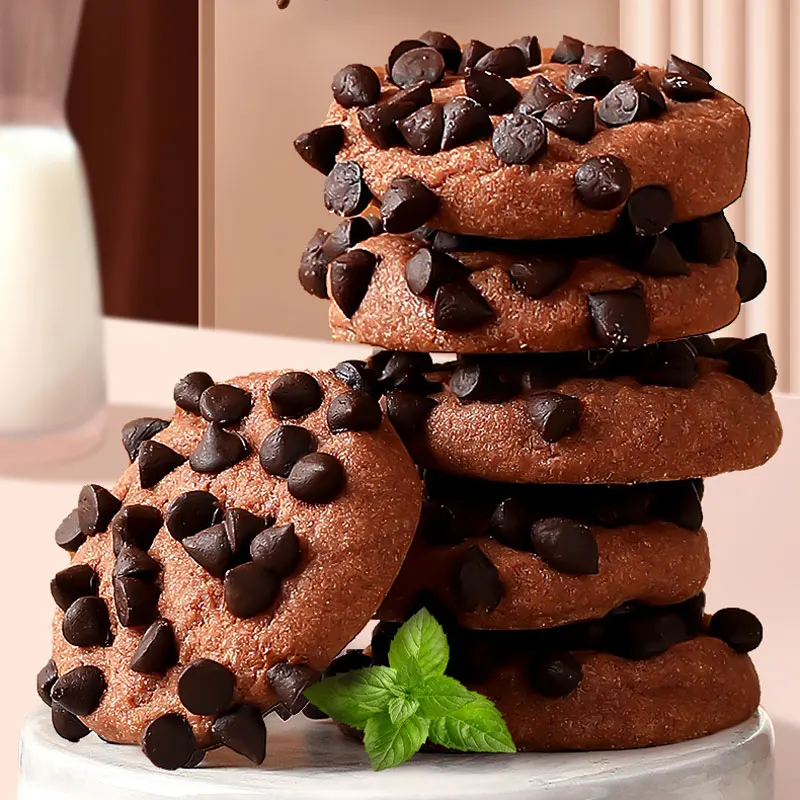 Wholesale OEM Halal Double Round Oatmeal Cookie and Biscuit Chocolate ...