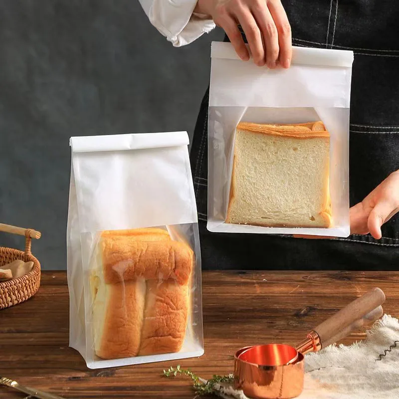 Custom Bakery Paper Packaging Bag Bread Loaf Bagel Toast Brown Bakery ...