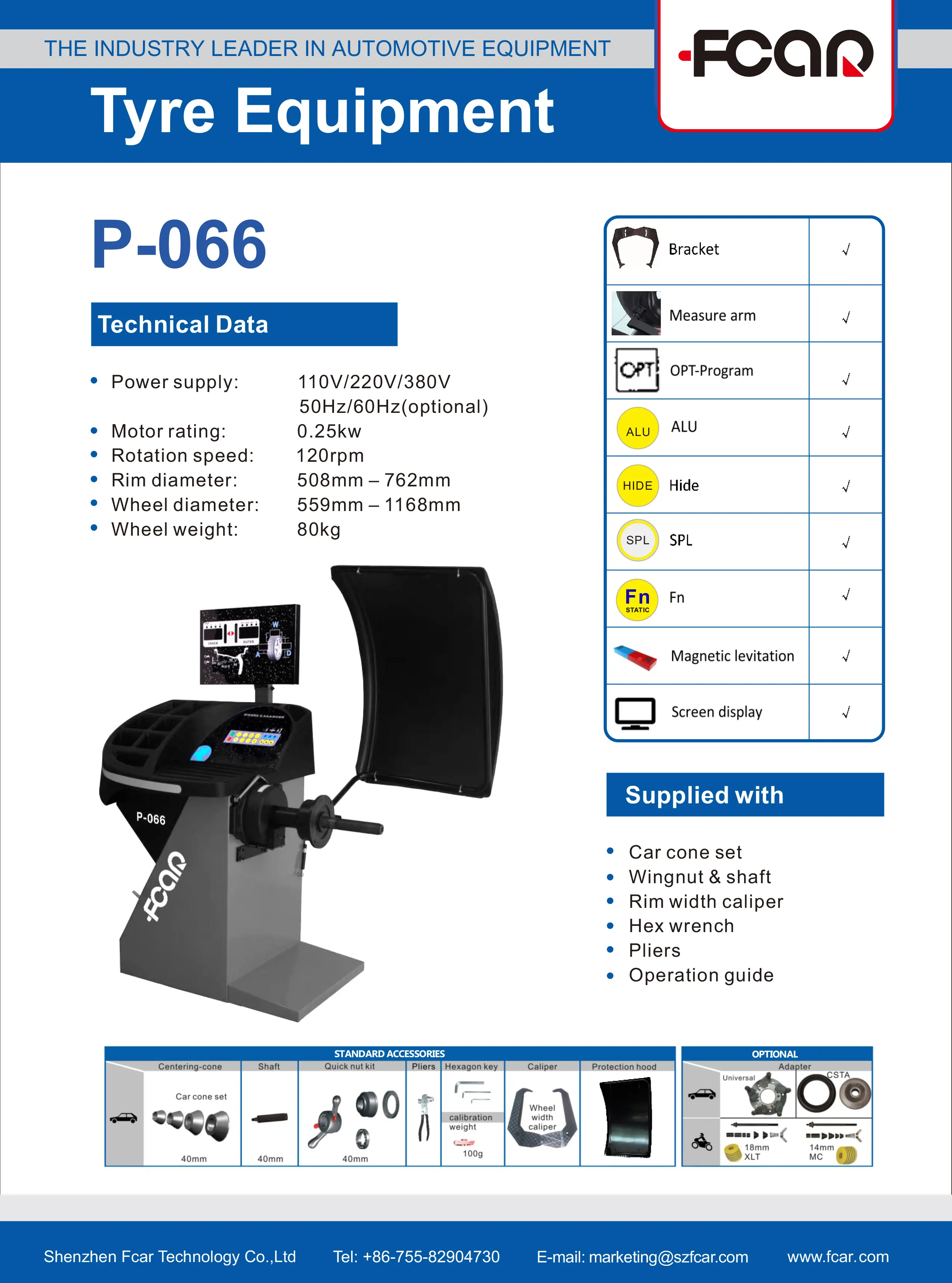 Fcar P-066 Hydraulic Tire Changer Machine With Helping Arm Portable ...