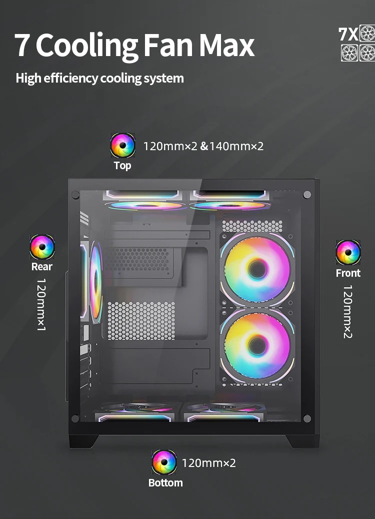 OEM/ODM Horizontal PC Case M-ATX Gaming Computer Case