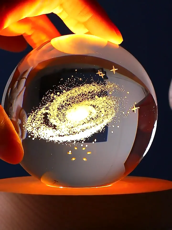 High Quality 3d Solar System Laser Engraved Transparent Crystal Ball ...